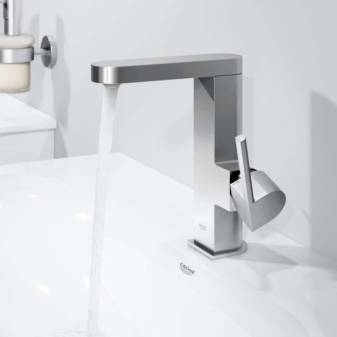 Grohe Plus Waschtischarmatur M mit Ablaufgarnitur Push-Open, verchromt ...